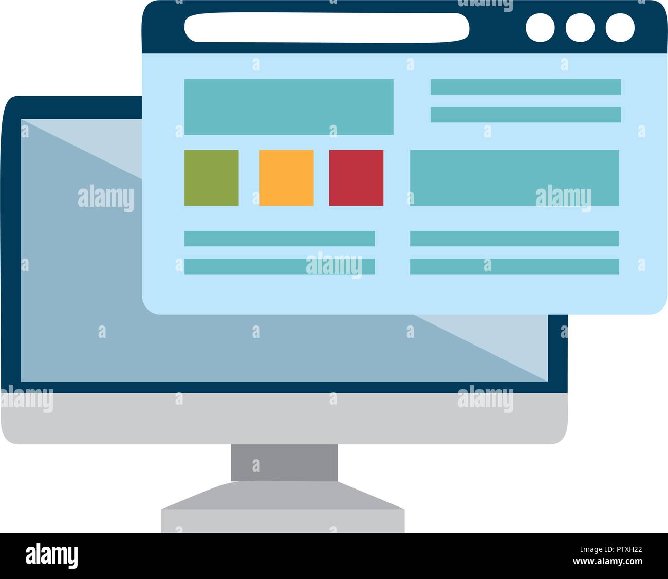 computer monitor with webpage template Stock Vector Image & Art - Alamy