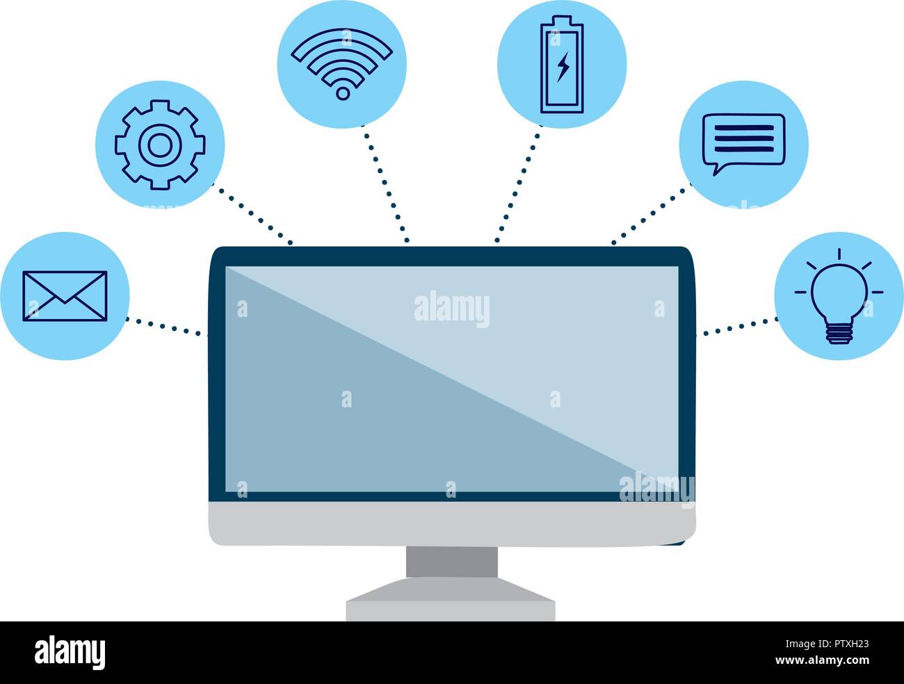 computer monitor with business icons Stock Vector Image & Art - Alamy