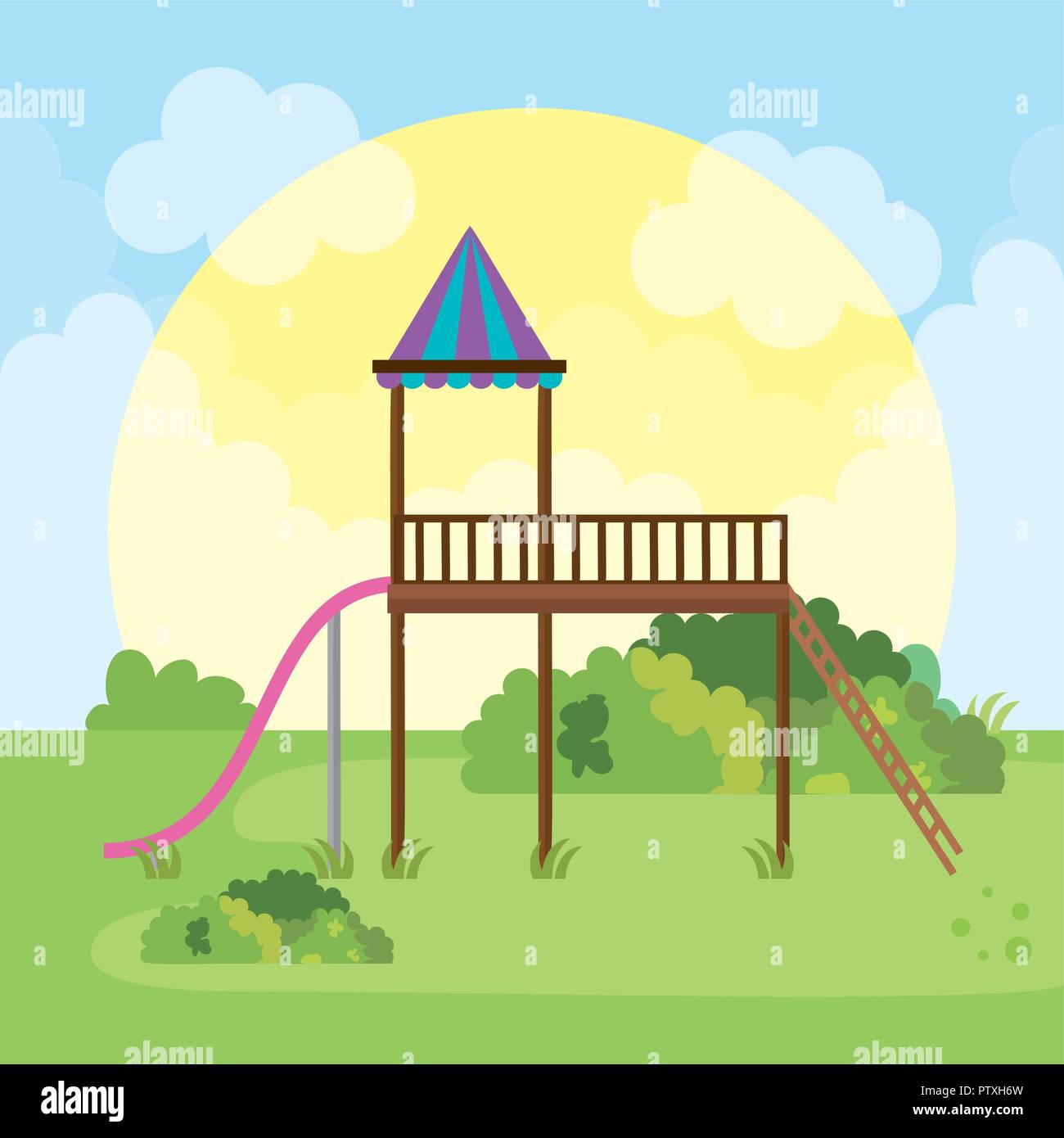 park landscape with game scene Stock Vector Image & Art - Alamy