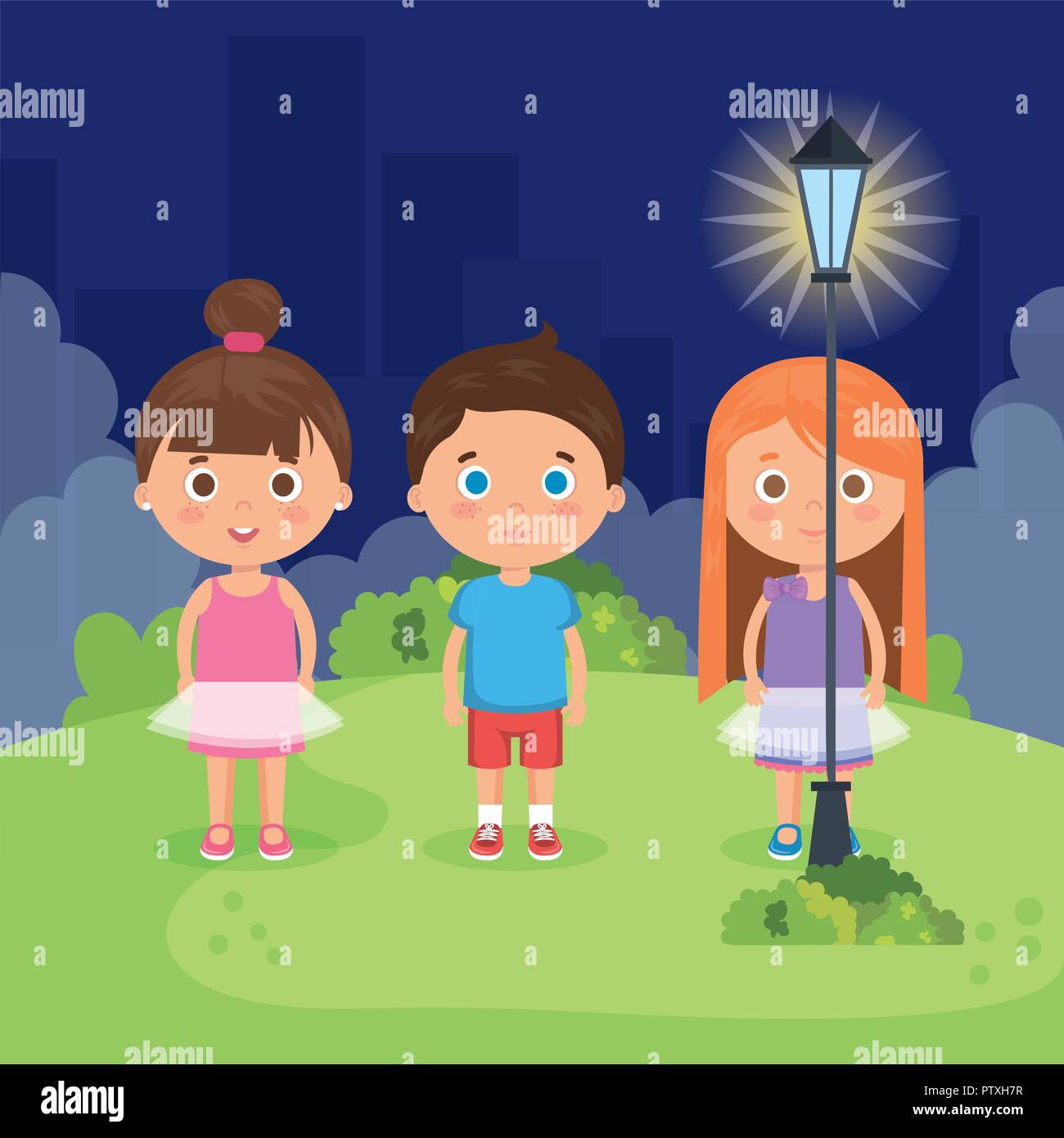 cute little kids on park Stock Vector Image & Art - Alamy