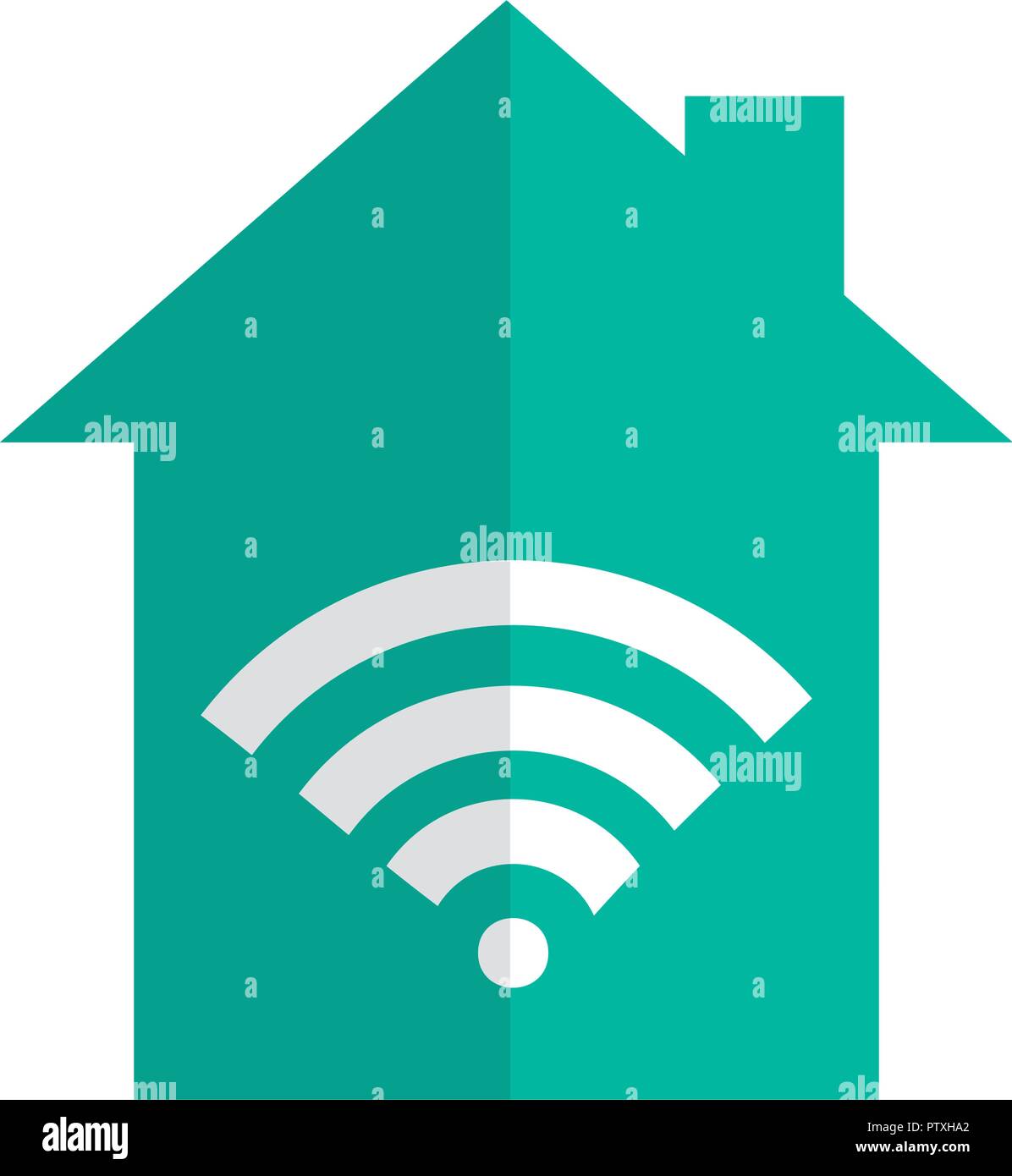 home with wifi signal Stock Vector Image & Art - Alamy