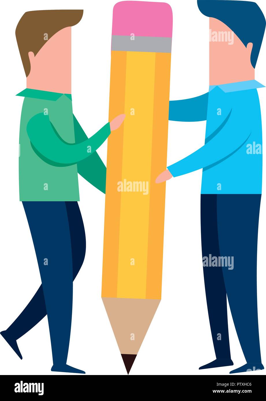 teamwork with pencil write Stock Vector Image & Art - Alamy