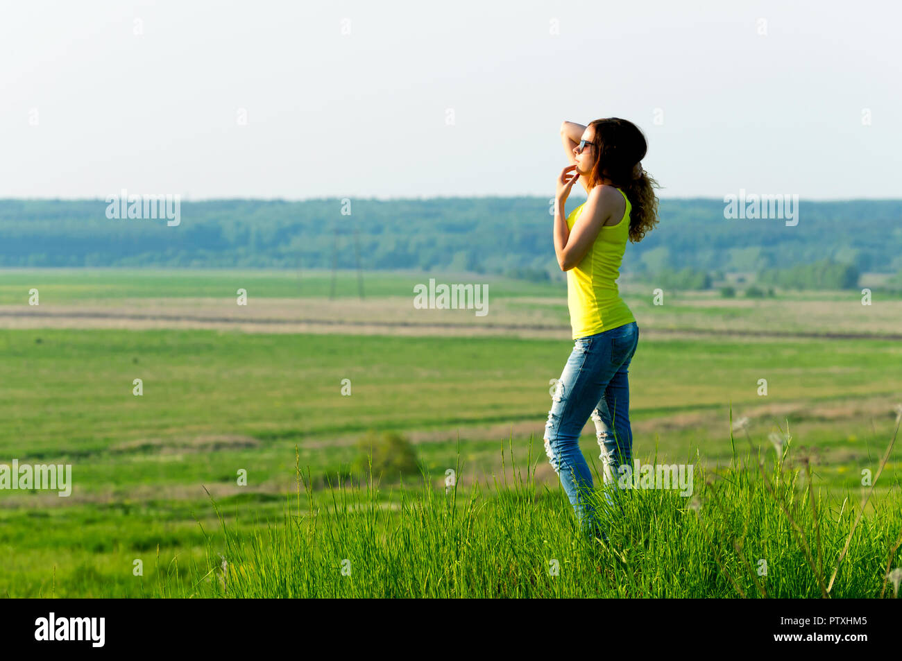 Beautiful woman looks forward hi-res stock photography and images - Alamy