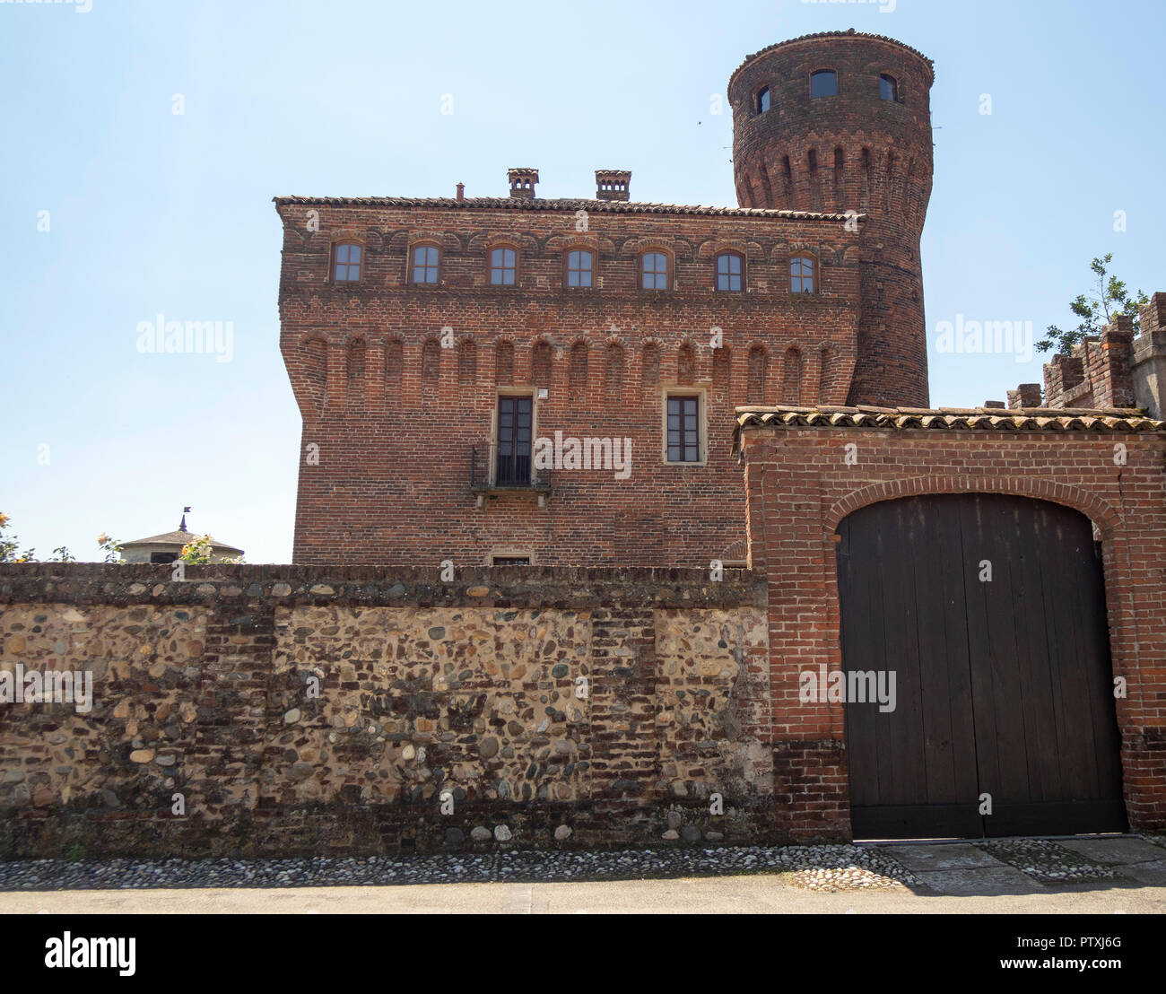 Medieval castle in San Genuario, historic village near Vercelli ...