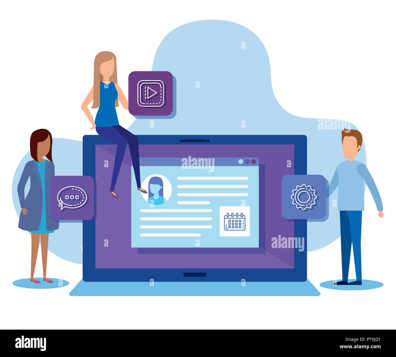 Laptop usage Stock Vector Images - Alamy