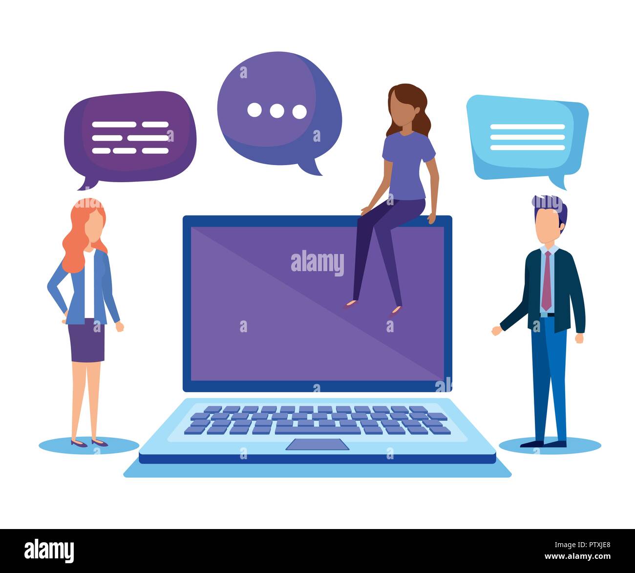 Laptop usage Stock Vector Images - Alamy