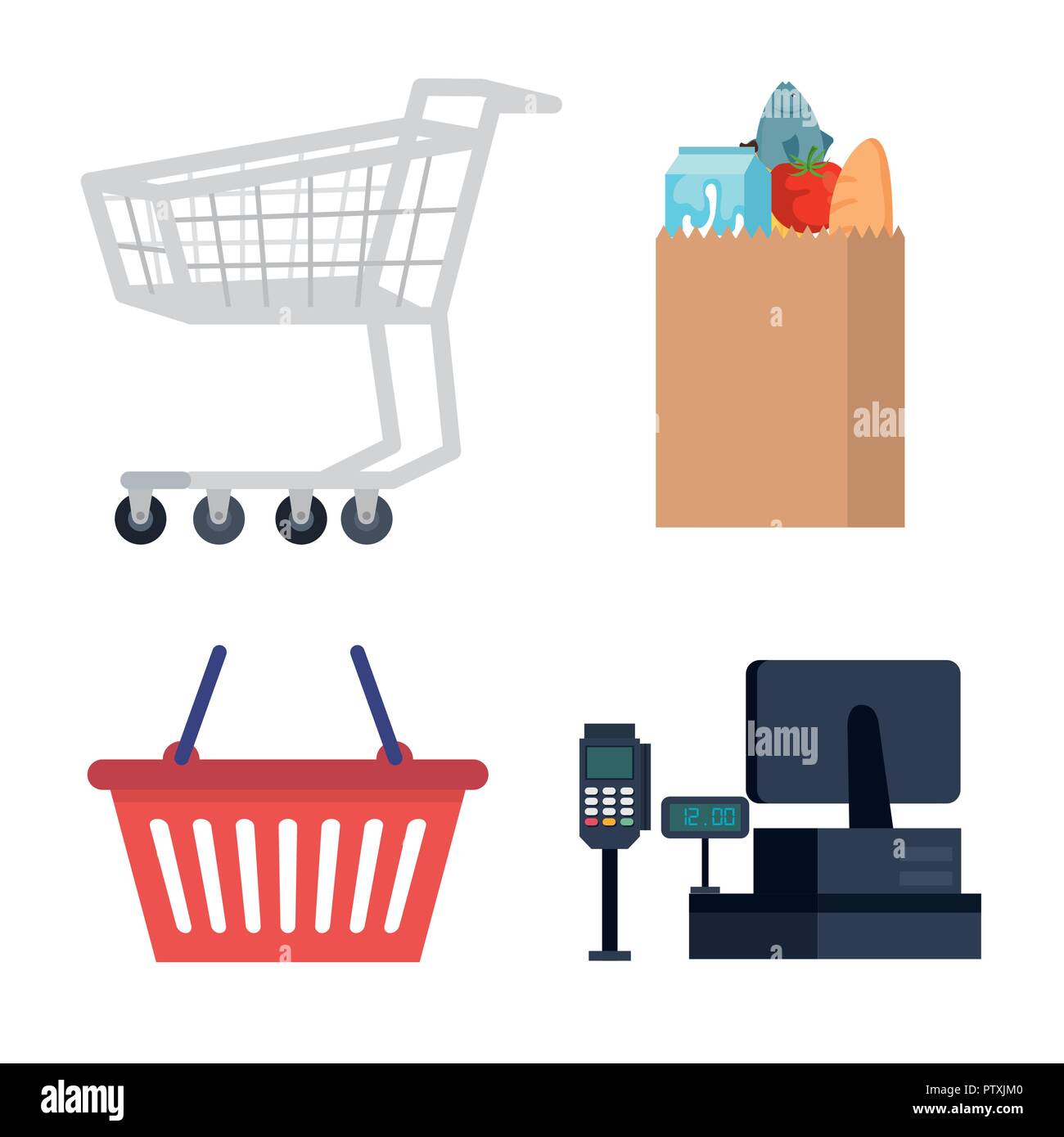 commercial supermarket set icons Stock Vector Image & Art - Alamy