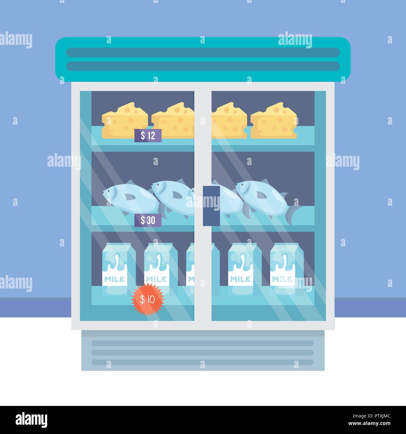 Display sale refrigerator Stock Vector Images - Alamy