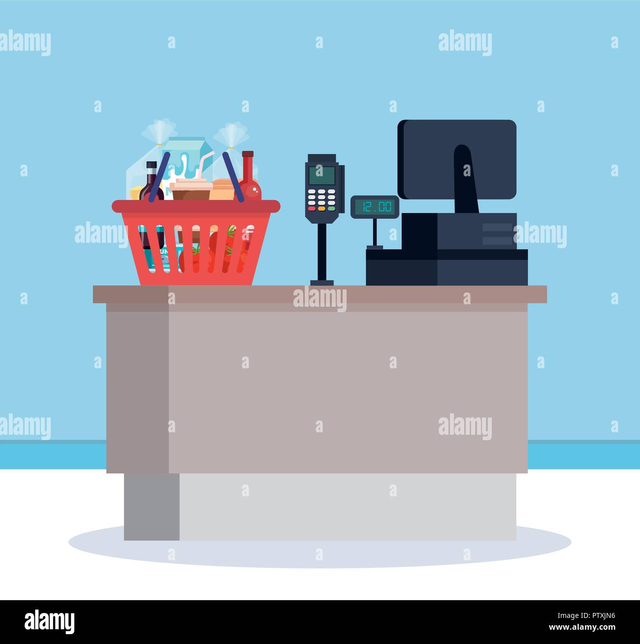 Point of sale counter Stock Vector Images - Alamy
