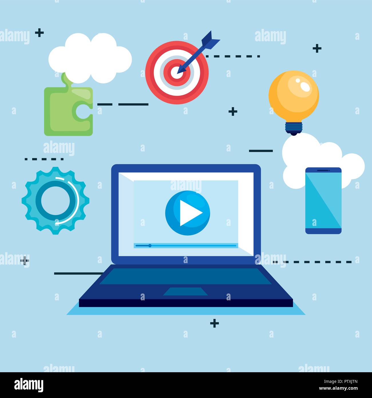 computer laptop with seo icons Stock Vector Image & Art - Alamy