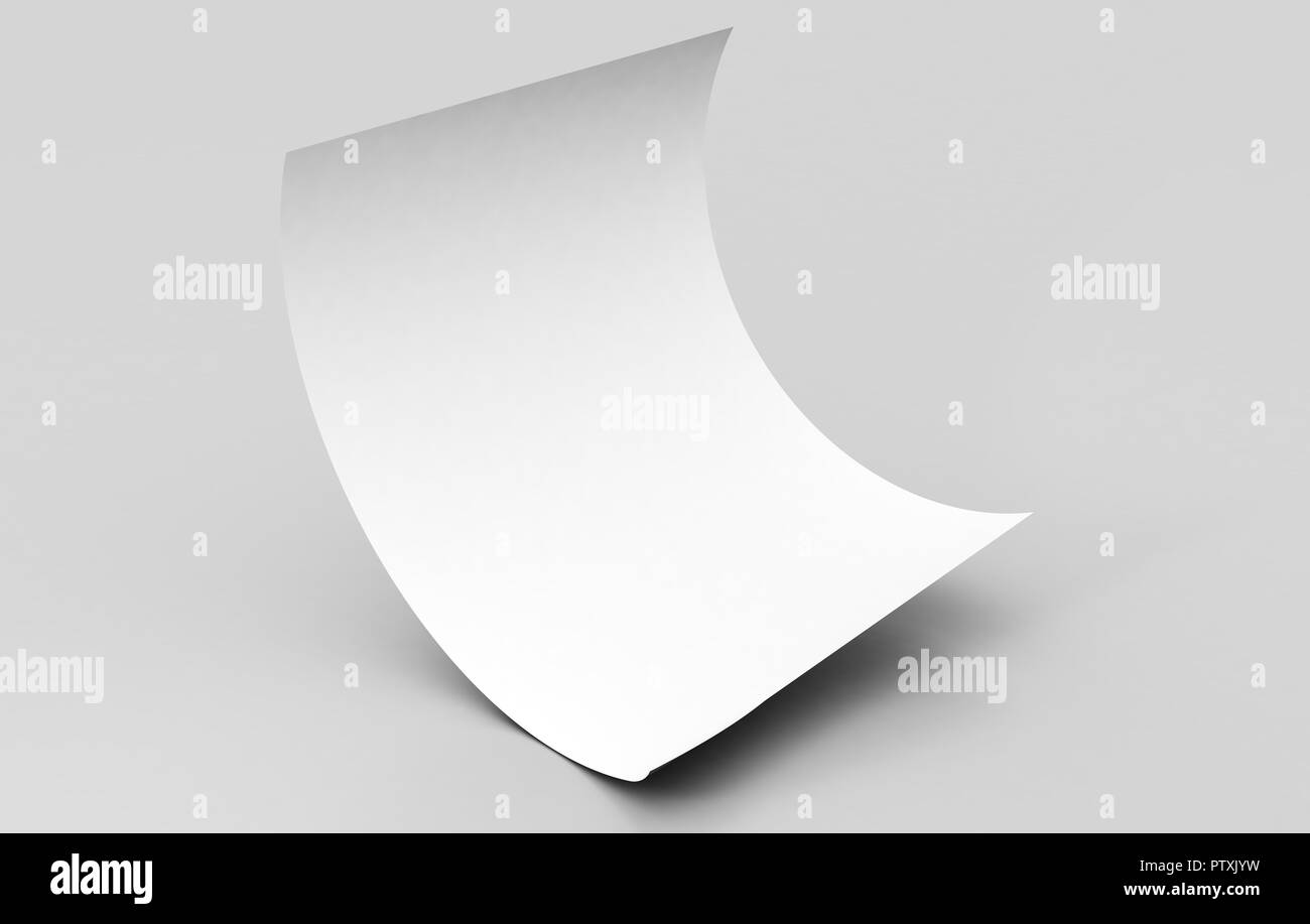 floating white a4 sheet 3d rendering Stock Photo - Alamy