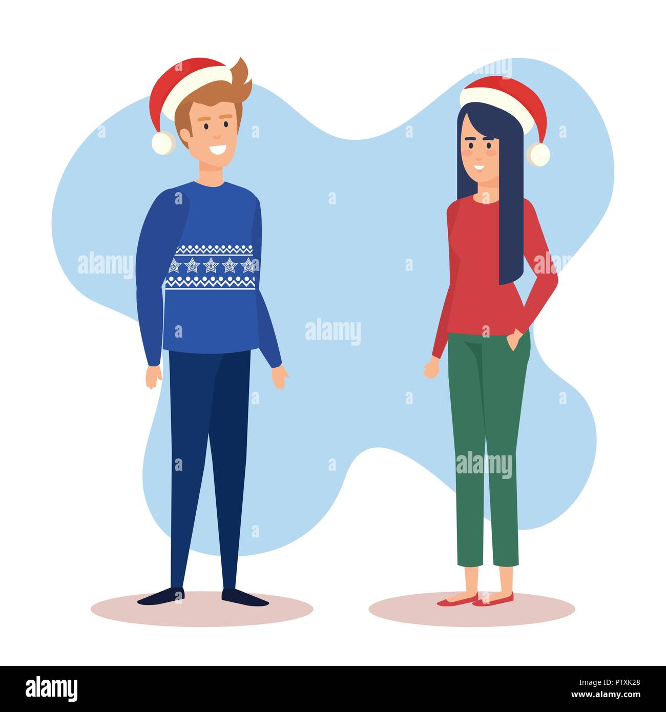 Couple celebrating xmas woman Stock Vector Images - Alamy