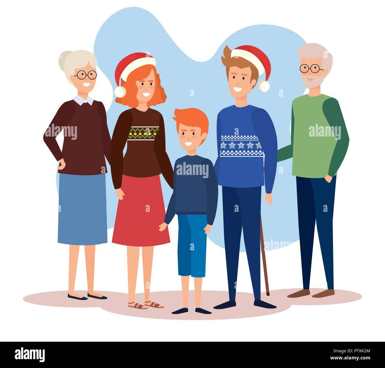 family parents with december clothes Stock Vector Image & Art - Alamy