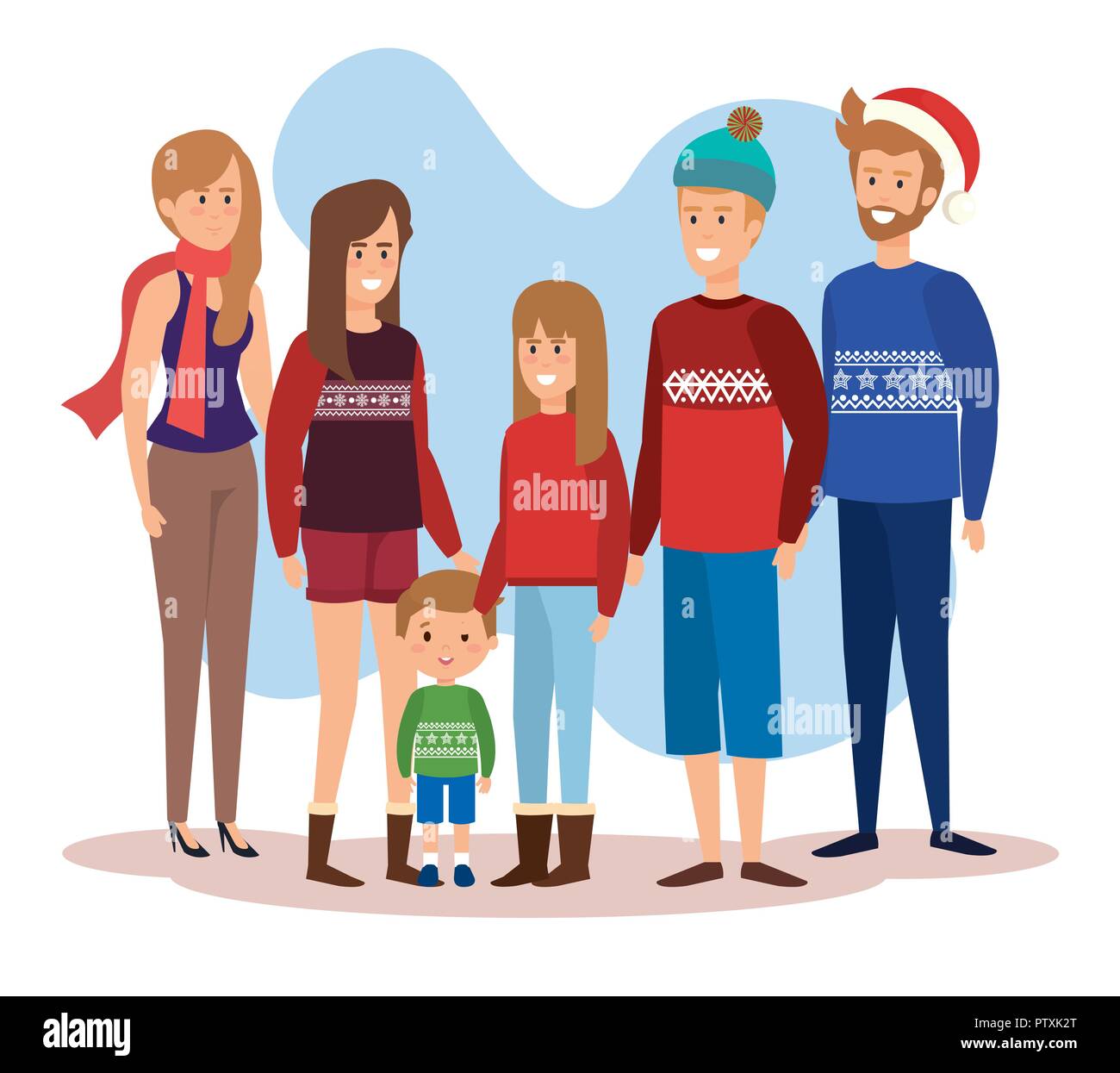 family parents with december clothes Stock Vector Image & Art - Alamy