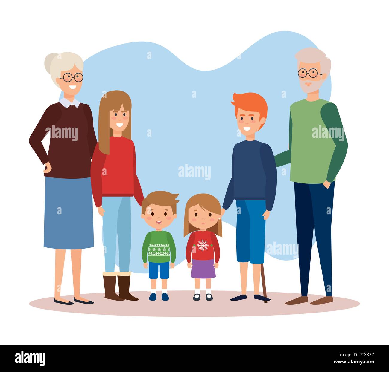 family parents with december clothes Stock Vector Image & Art - Alamy