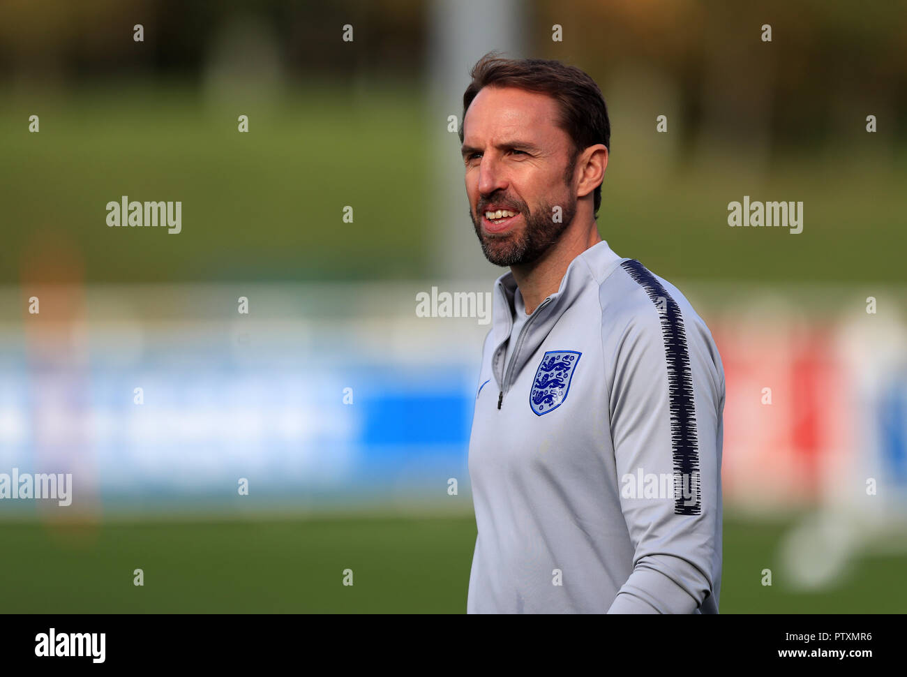 England manager Gareth Southgate during the training session at St ...