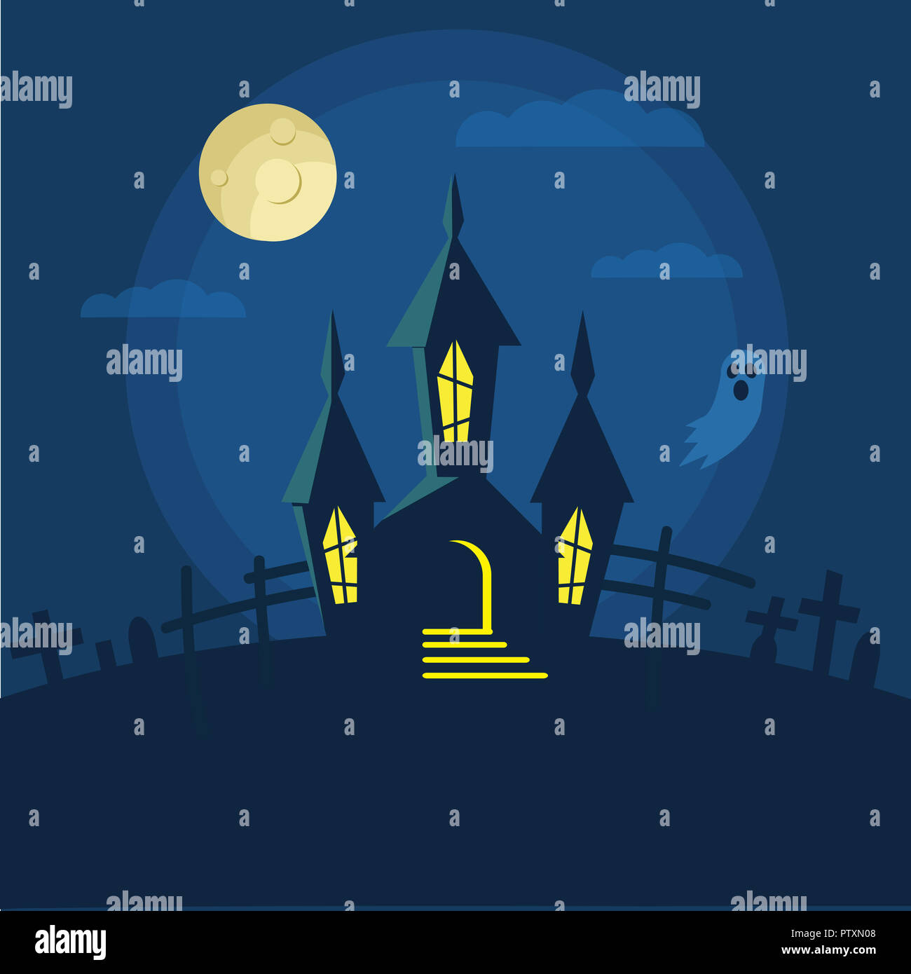 Haunted House vector Stock Photo - Alamy