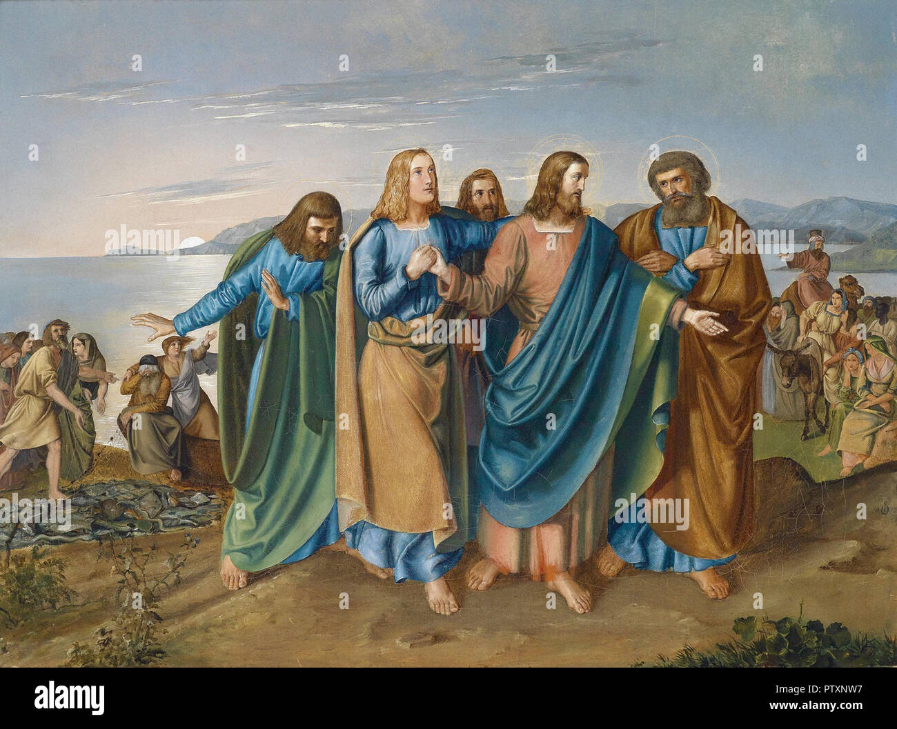 Oesterley Carl - Jesus Und Seine Jücnger Am See Genezereth Stock Photo ...