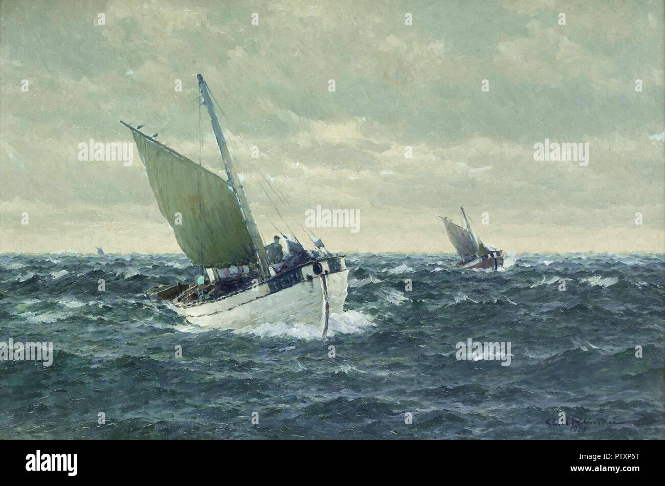 Ekman Emil - Fiskeskutor Pùe5 Havet Stock Photo - Alamy