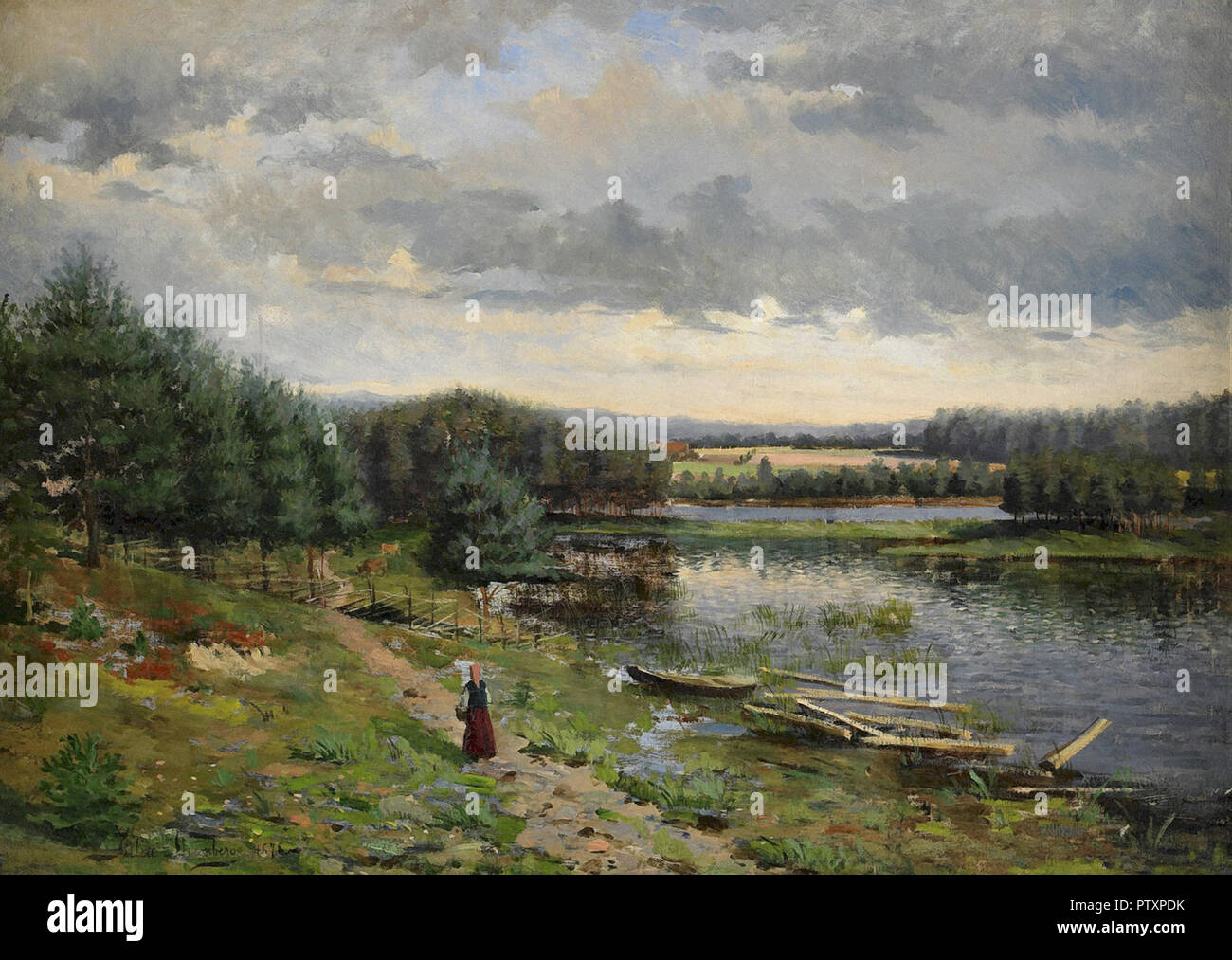 Strömberg Julia Charlotte Mortana - Insjölandskap Med Flicka Pùe5 Stig ...