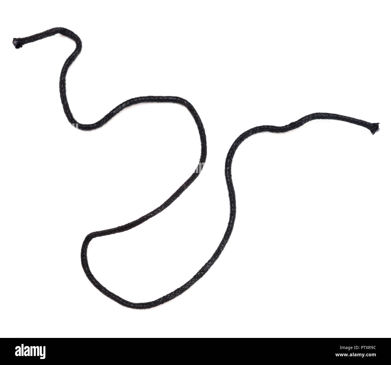Black rope isolated on white background Stock Photo - Alamy