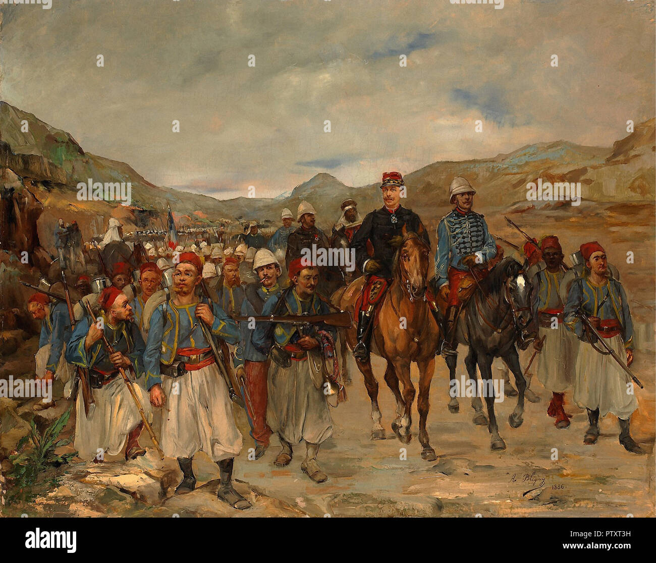 Bligny Albert - French troups in Africa Stock Photo - Alamy