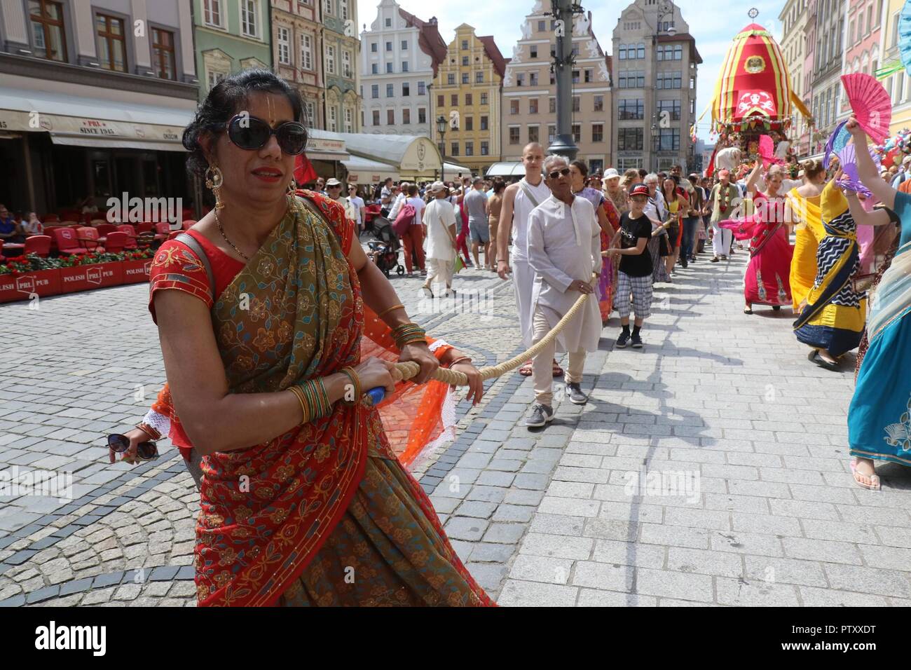 Hare Krishna procession during Rata Yatra Festival on June 23, 2019 in ...