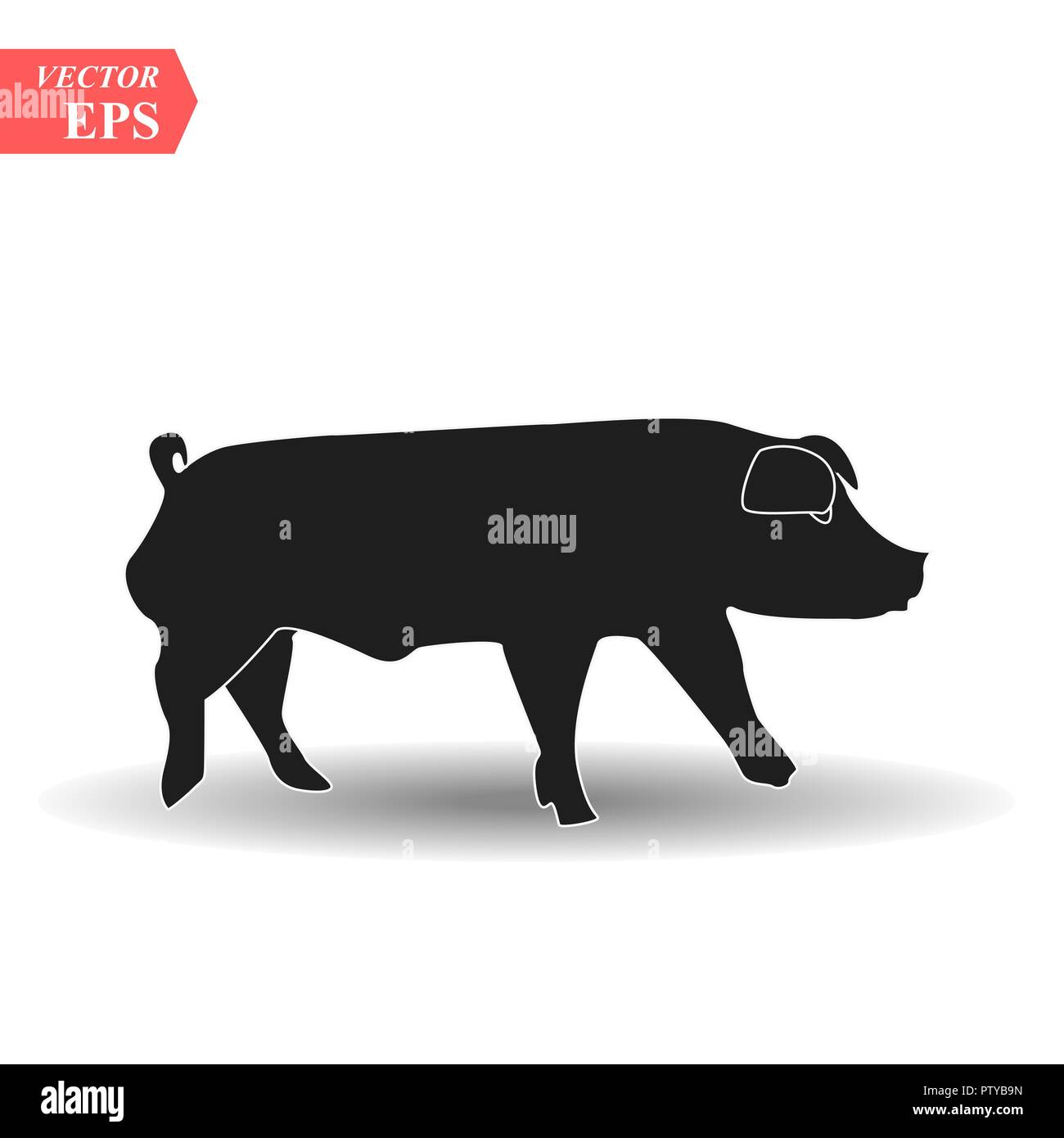 Pig icon. Pork icon. Pig vector illustration eps 10 Stock Vector Image ...