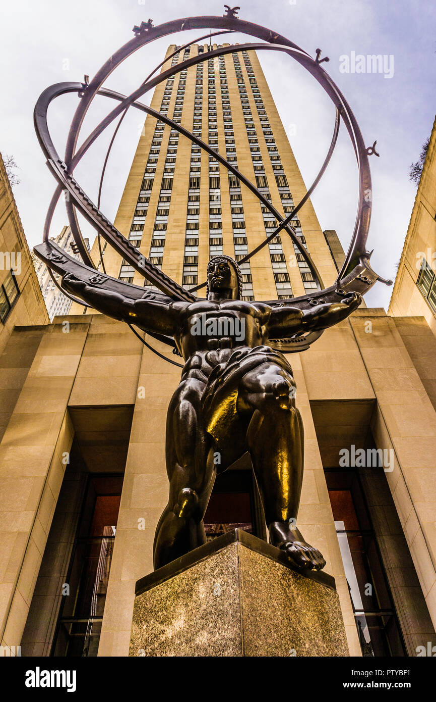 Atlas Rockefeller Center Manhattan New York, New York, USA Stock Photo ...
