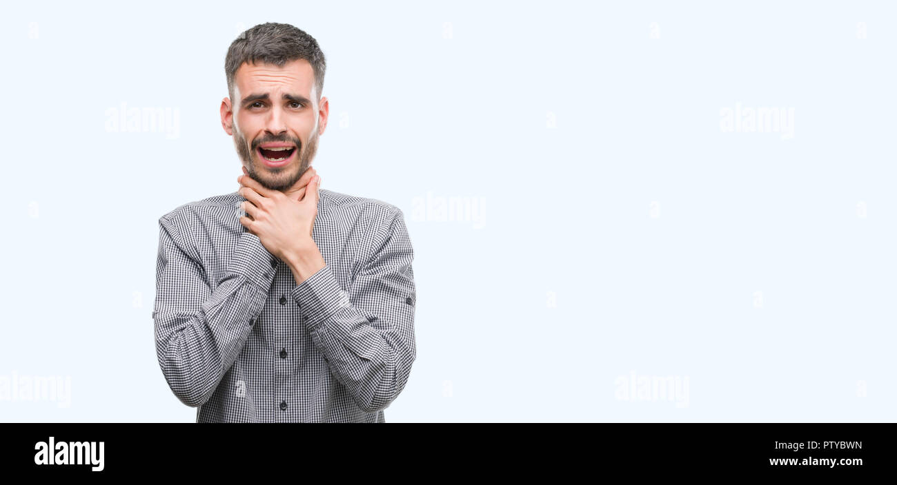 Man choking hand face hi-res stock photography and images - Alamy