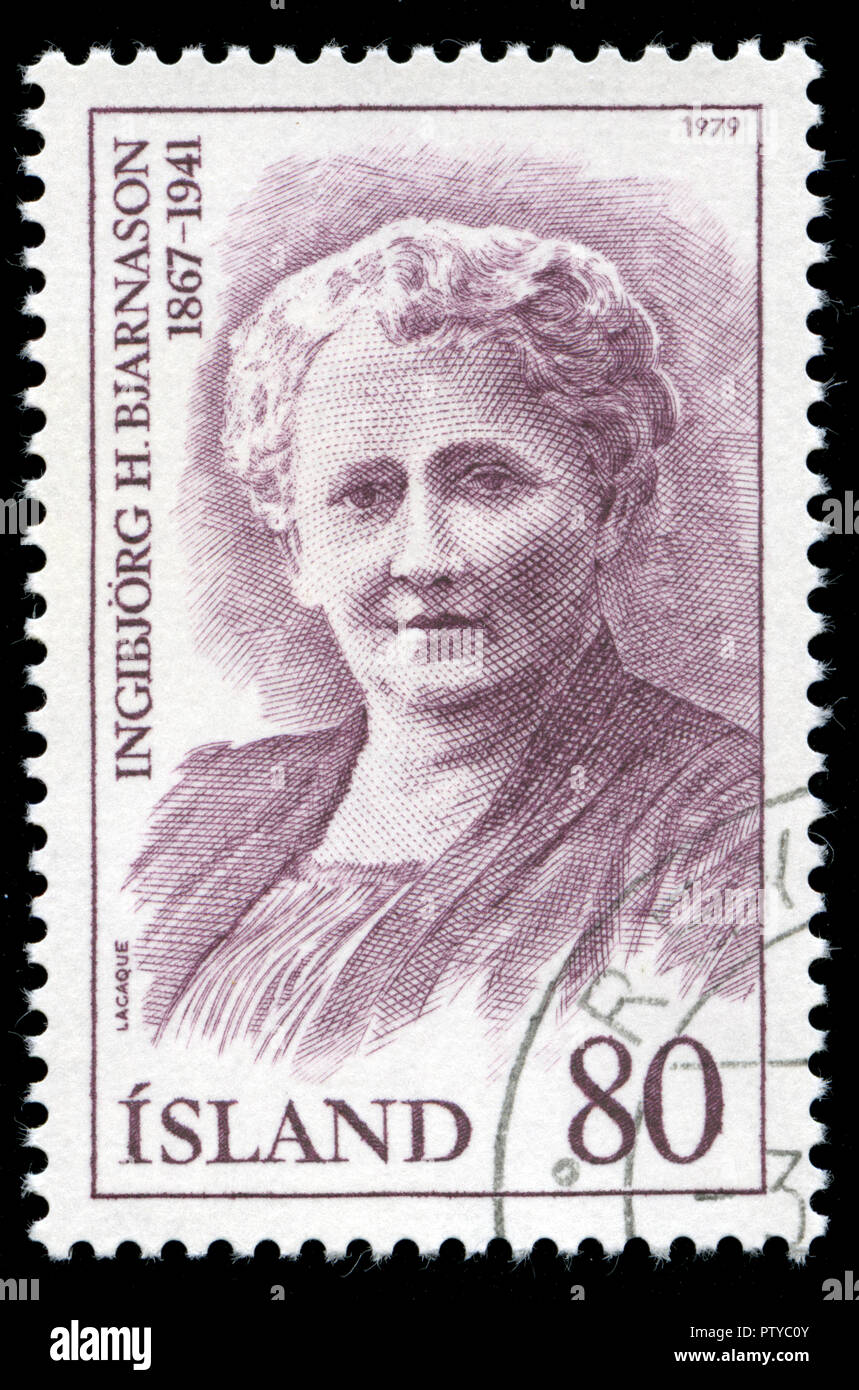 Postmarked stamp from Iceland in the Famous People series issued in ...