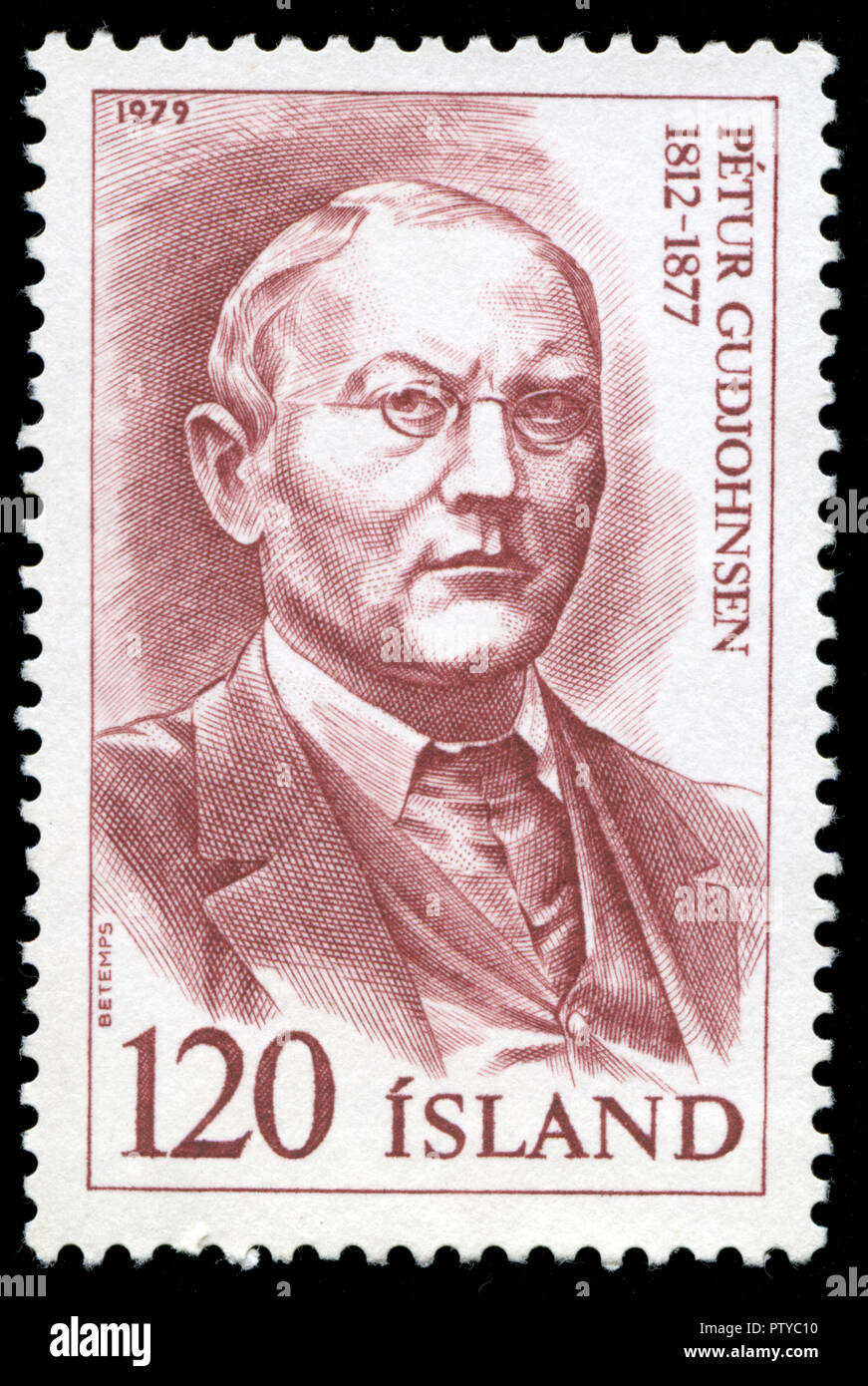 Postmarked stamp from Iceland in the Famous People series issued in ...