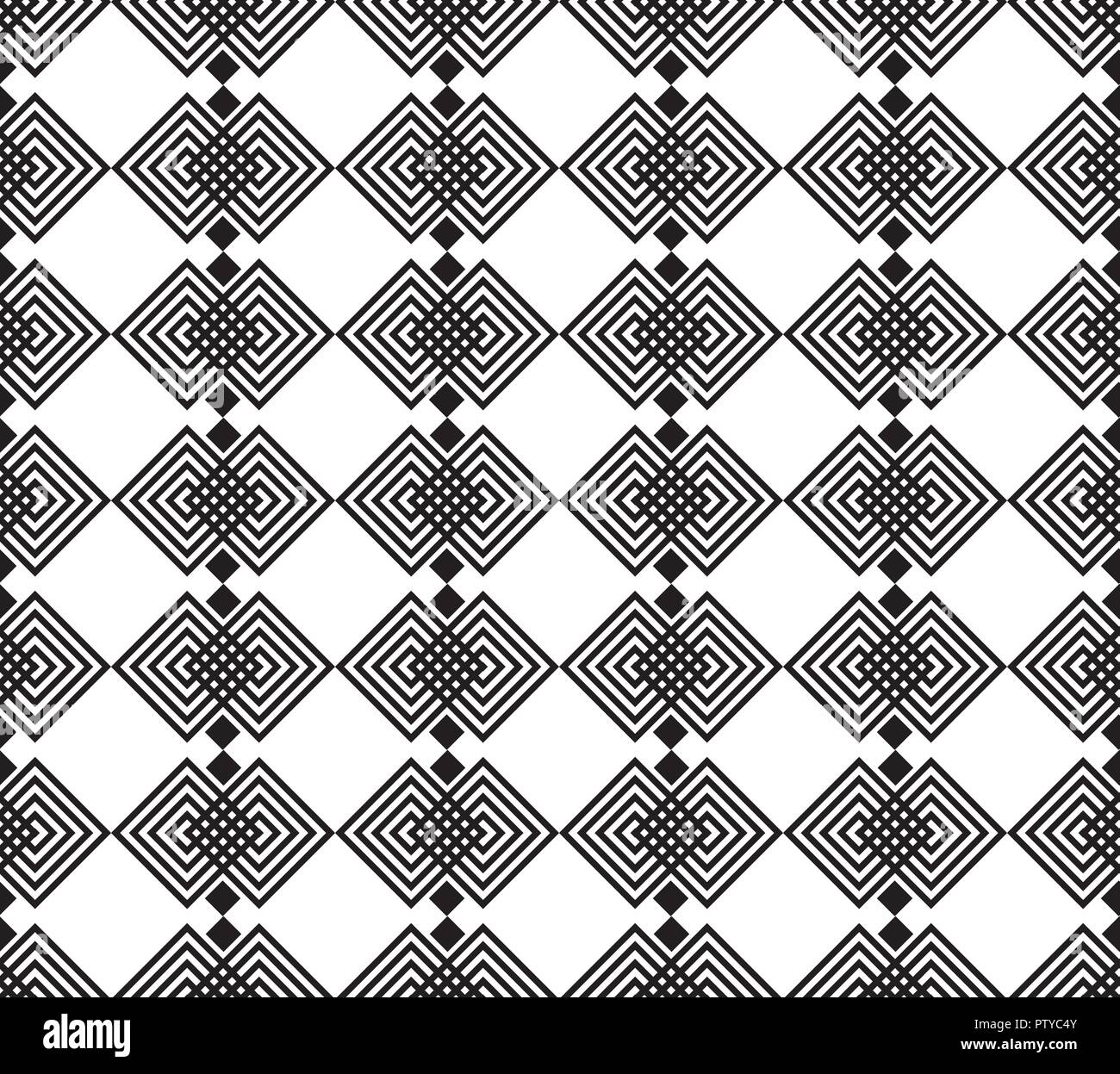 Vector seamless pattern. Black and white Repeating geometric square pattern Stock Vector Image ...