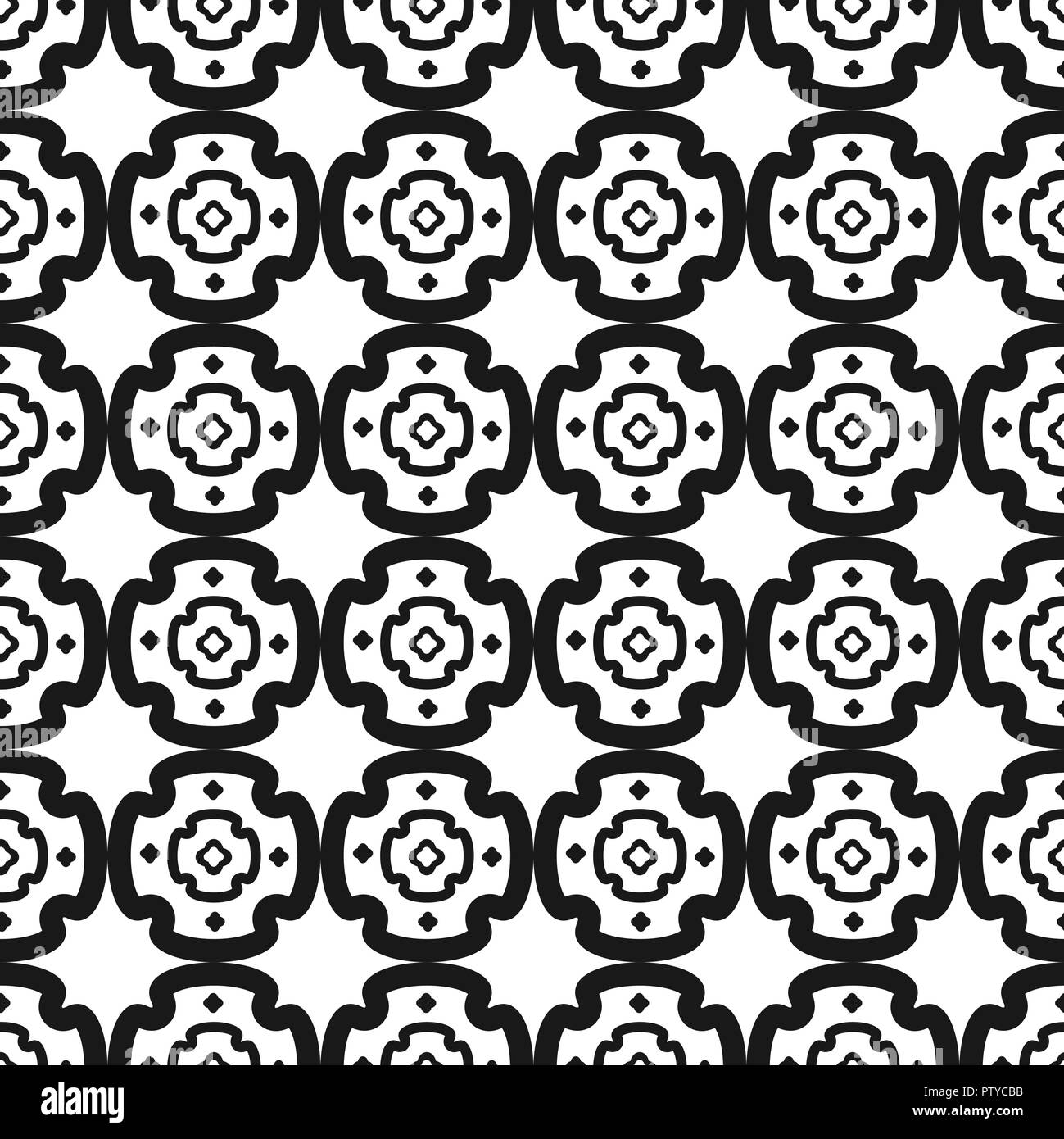 Vector seamless pattern. Black and white Repeating geometric pattern Stock Vector Image & Art ...
