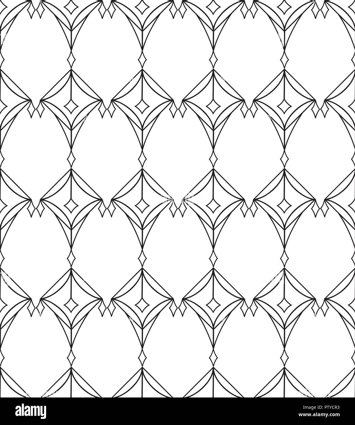 Vector seamless pattern. Black and white Repeating geometric pattern Stock Vector Image & Art ...