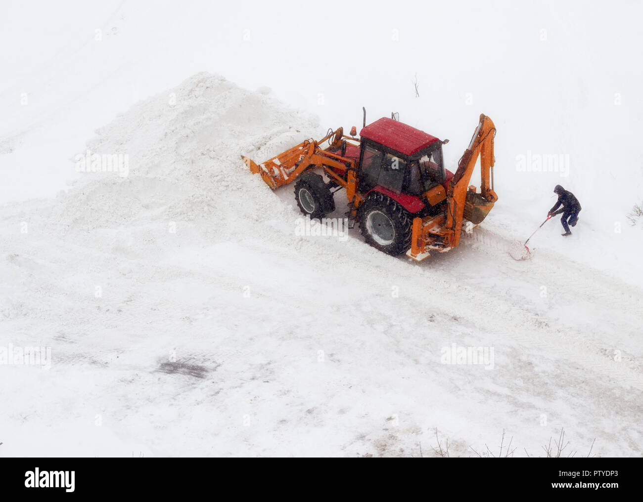 Man Clearing Driveway Snow Shovel High Resolution Stock Photography and ...