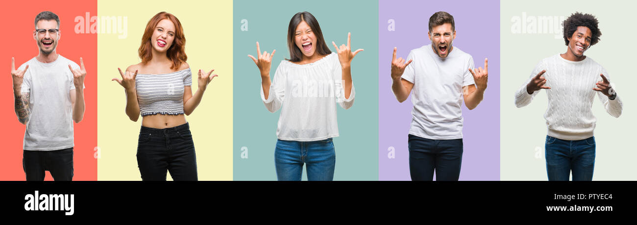 Composition of african american, hispanic and chinese group of people ...