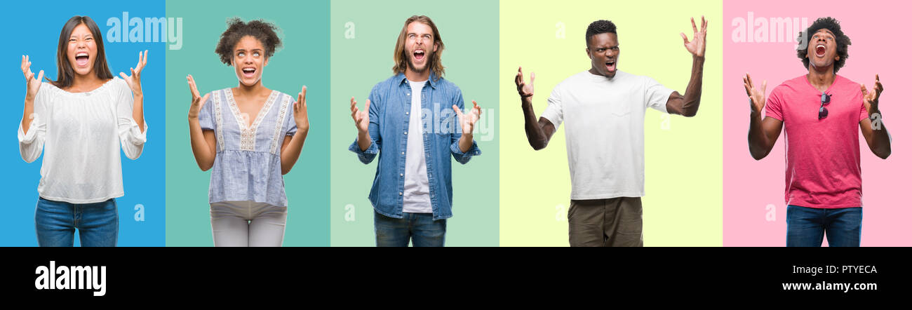 Composition of african american, hispanic and chinese group of people ...