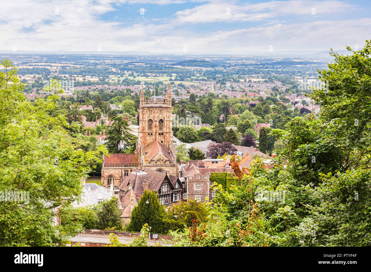 Great Malvern Priory, Great Malvern, Worcestershire, England Stock ...