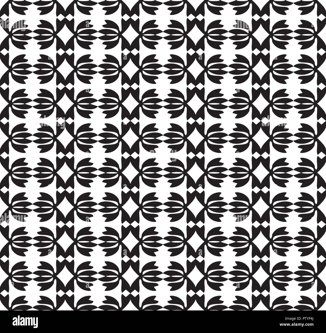 Vector seamless pattern. Black and white Repeating geometric pattern Stock Vector Image & Art ...