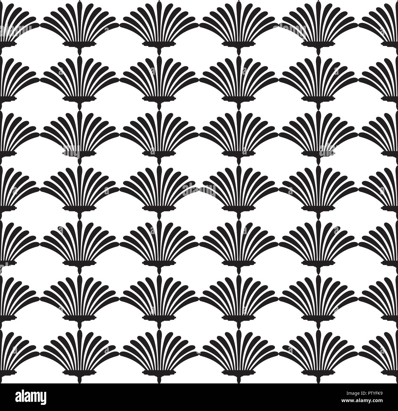 Vector seamless pattern. Black and white Repeating geometric pattern ...