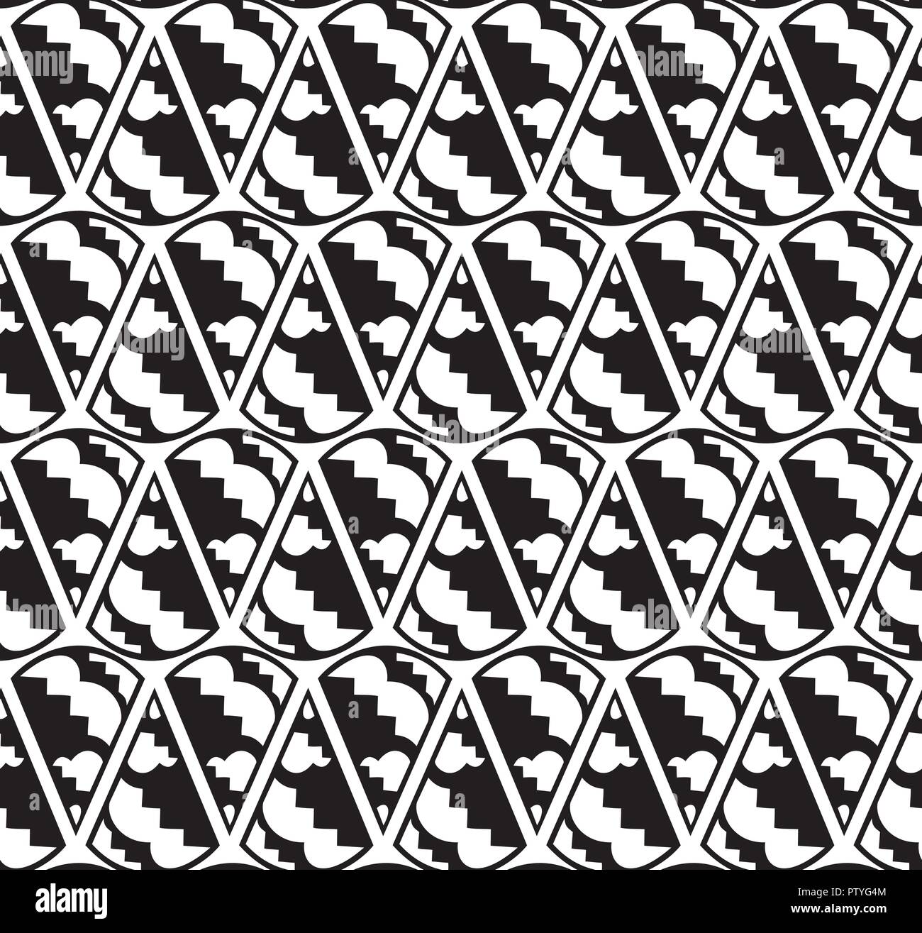 Vector seamless pattern. Black and white Repeating geometric pattern ...