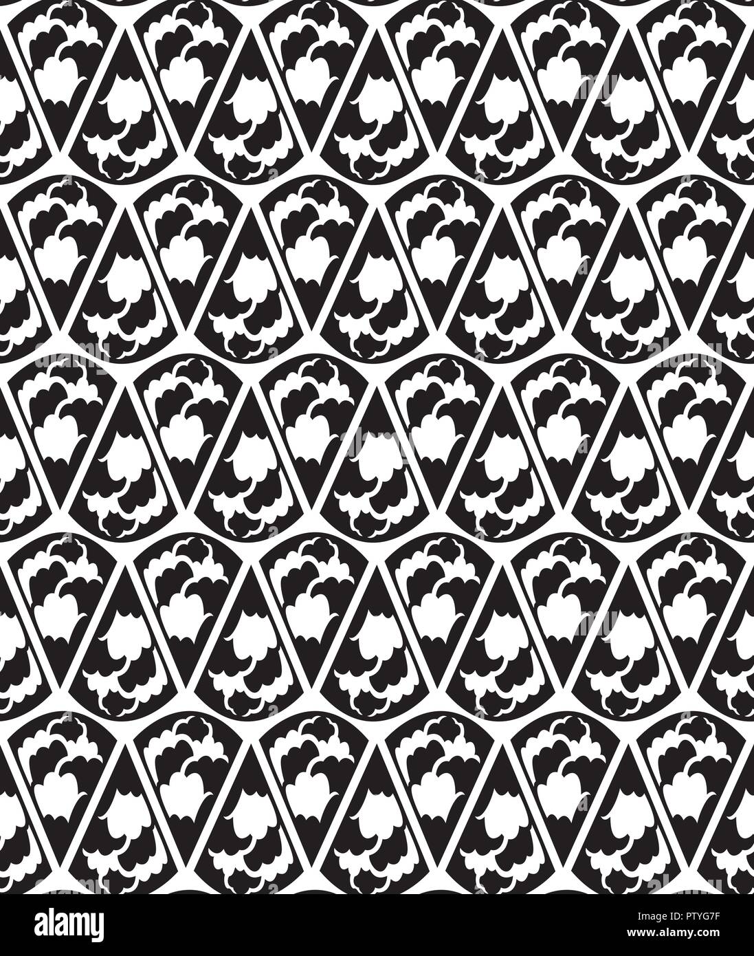 Vector seamless pattern. Black and white Repeating geometric pattern ...