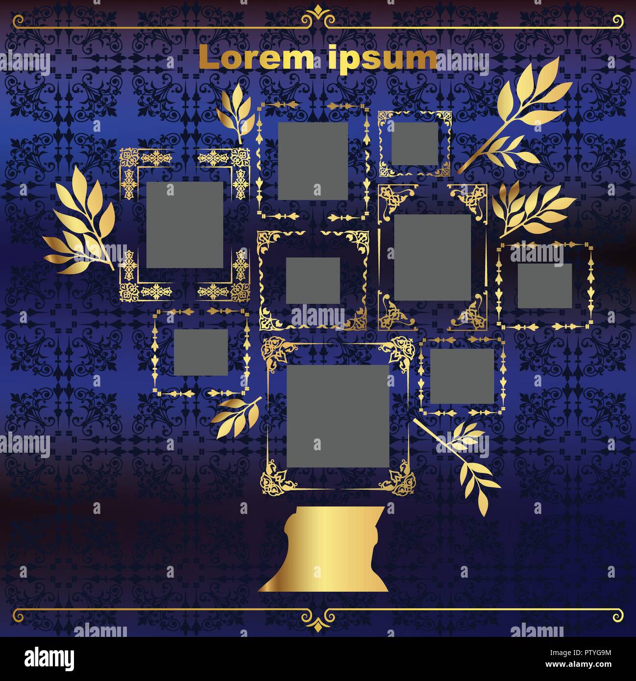 Premium golden vintage frame Stock Vector Images - Alamy