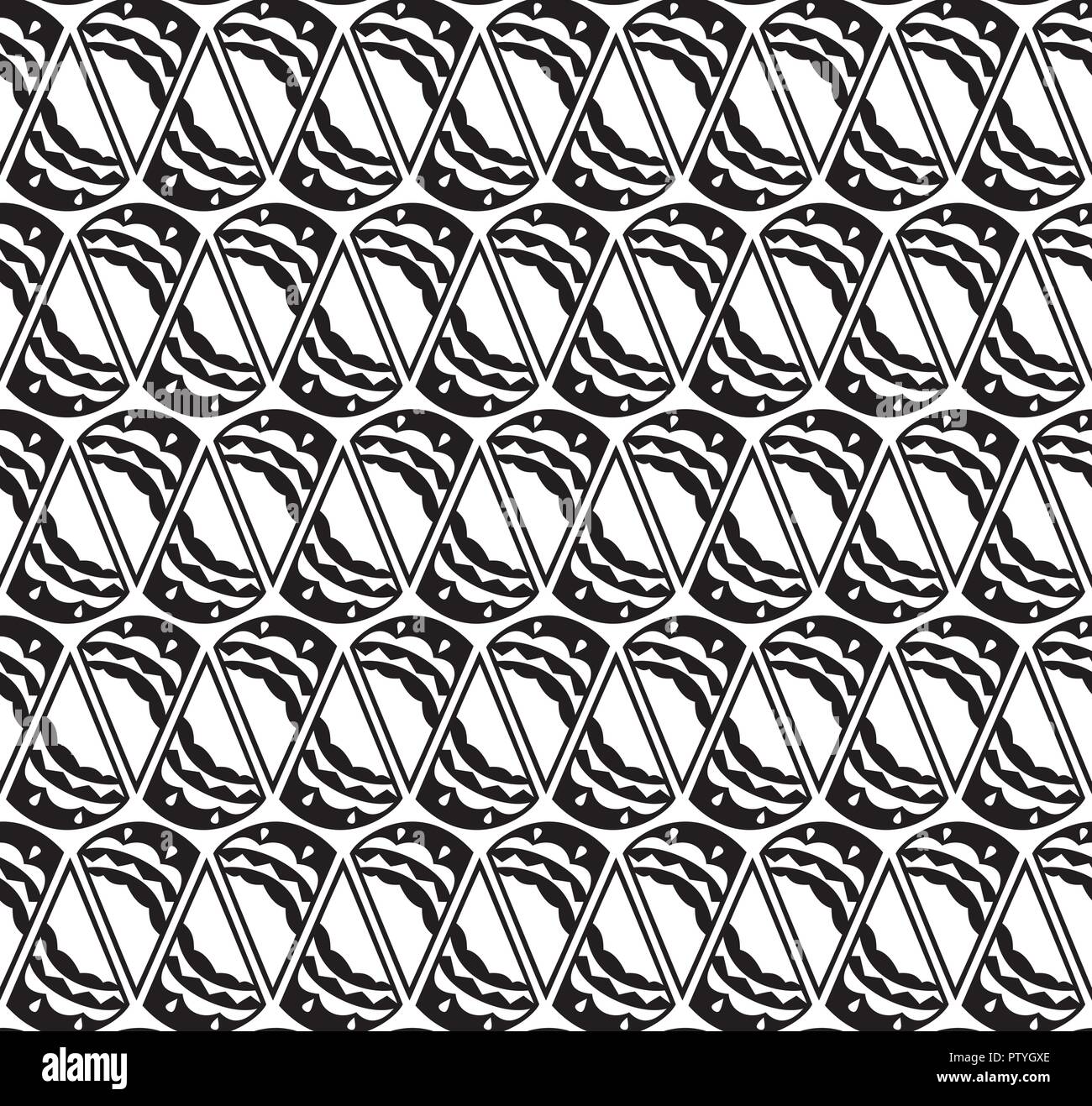 Vector seamless pattern. Black and white Repeating geometric pattern Stock Vector Image & Art ...