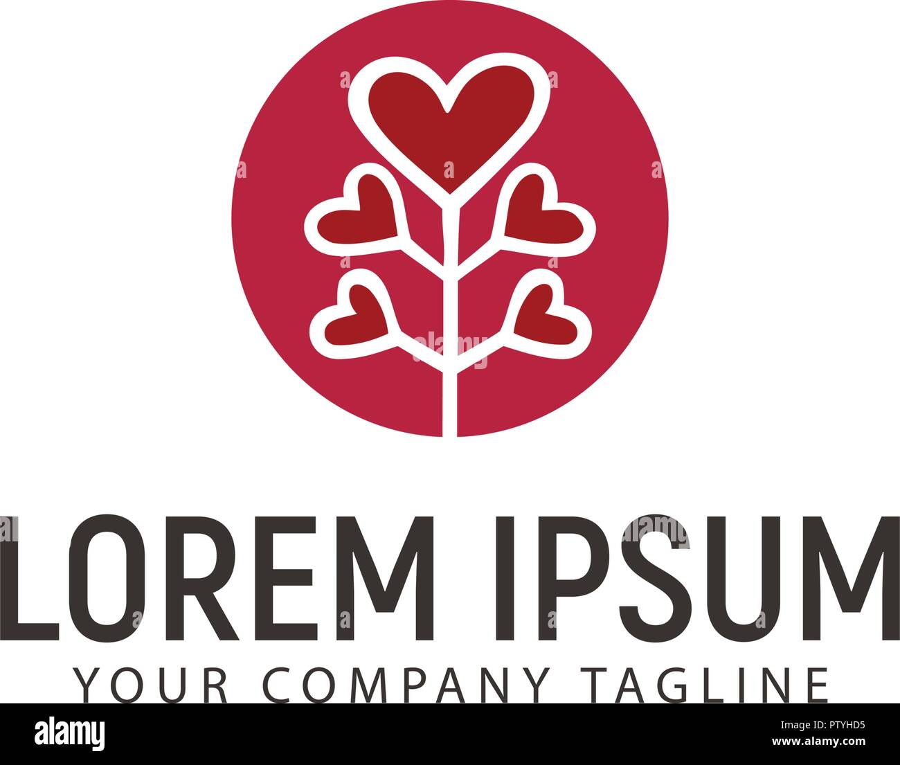 Tree heart logo design hi-res stock photography and images - Alamy