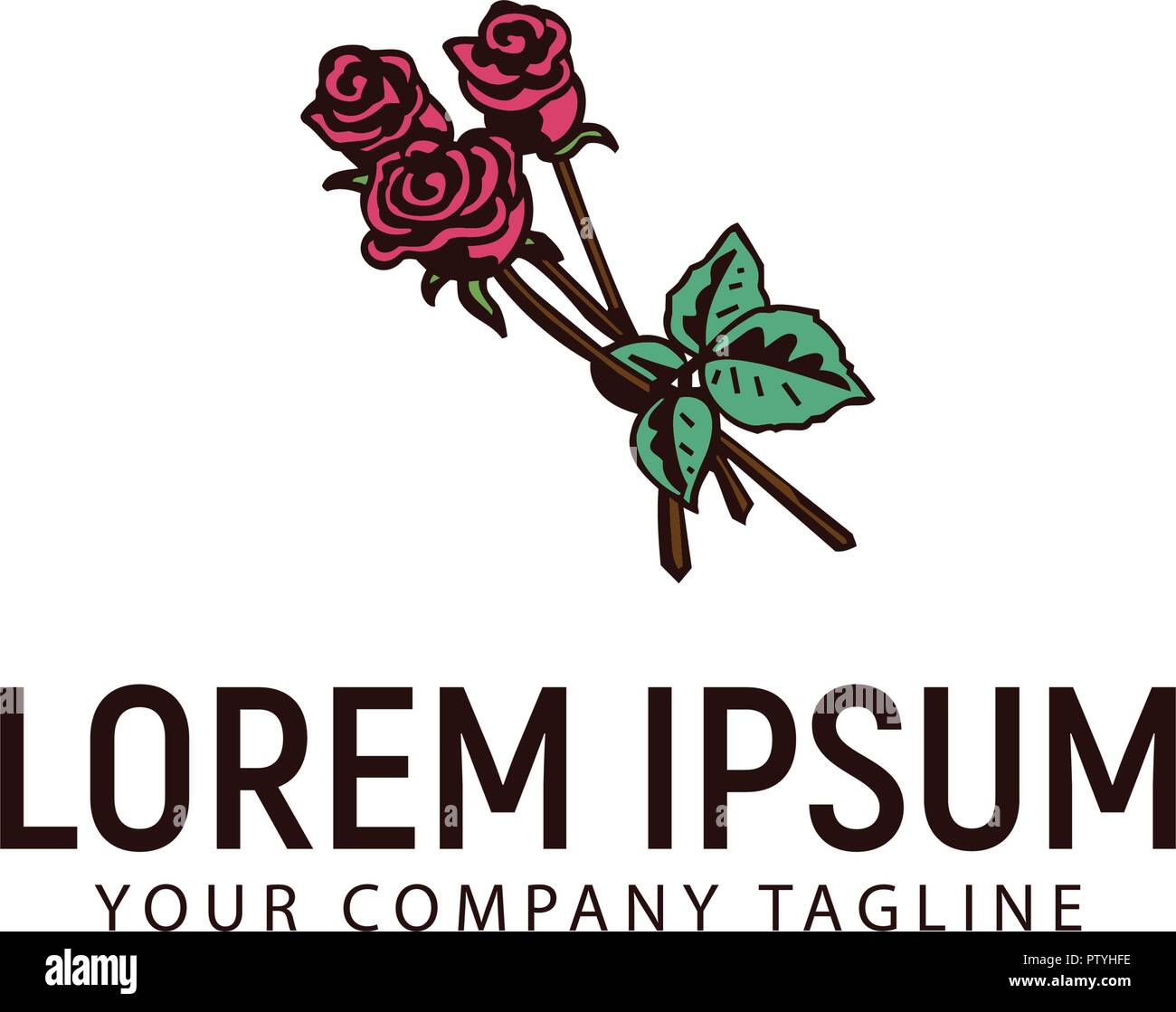 wedding flower arrangements logo hand drawn design concept template ...