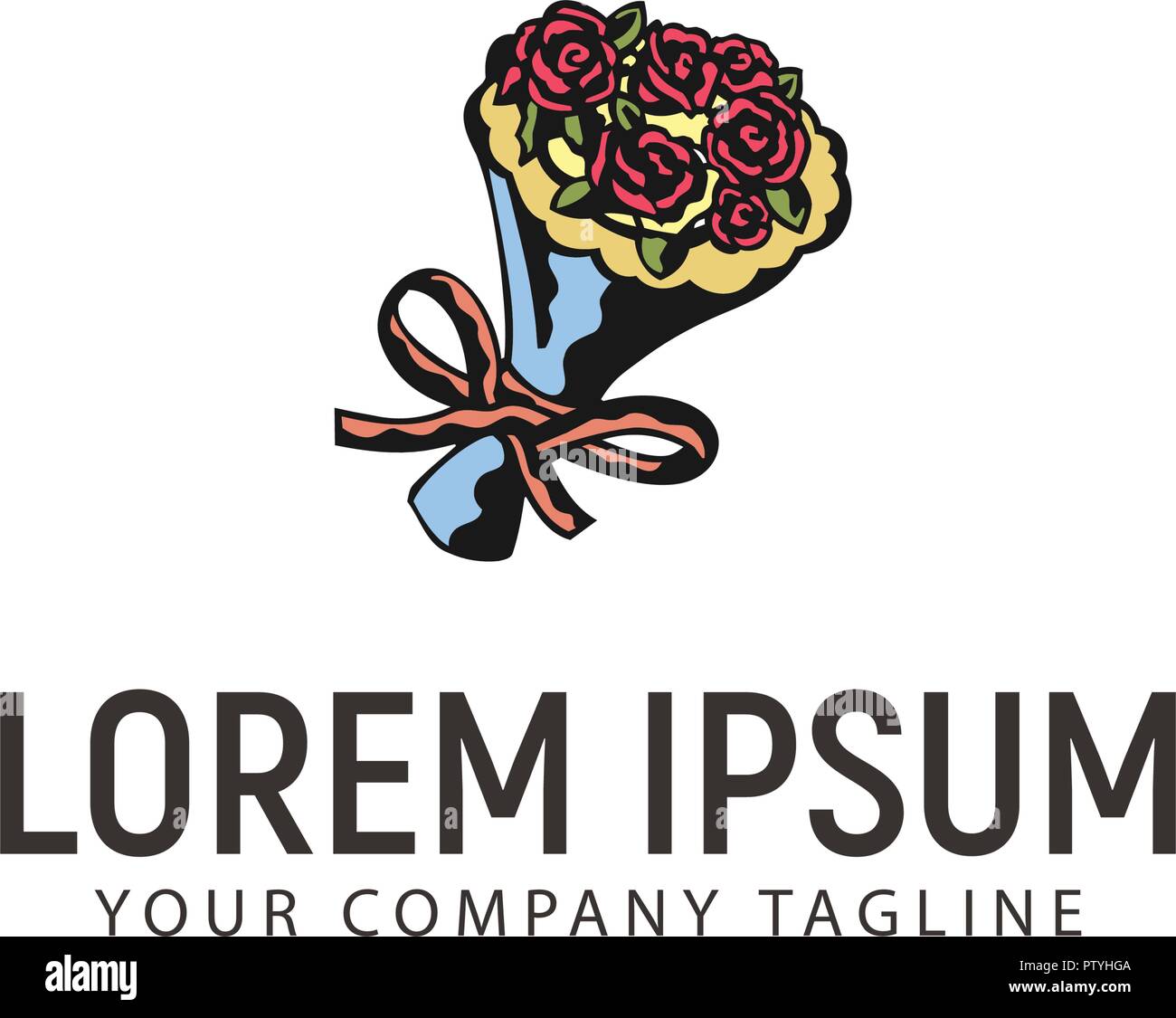 wedding flower arrangements logo hand drawn design concept template ...