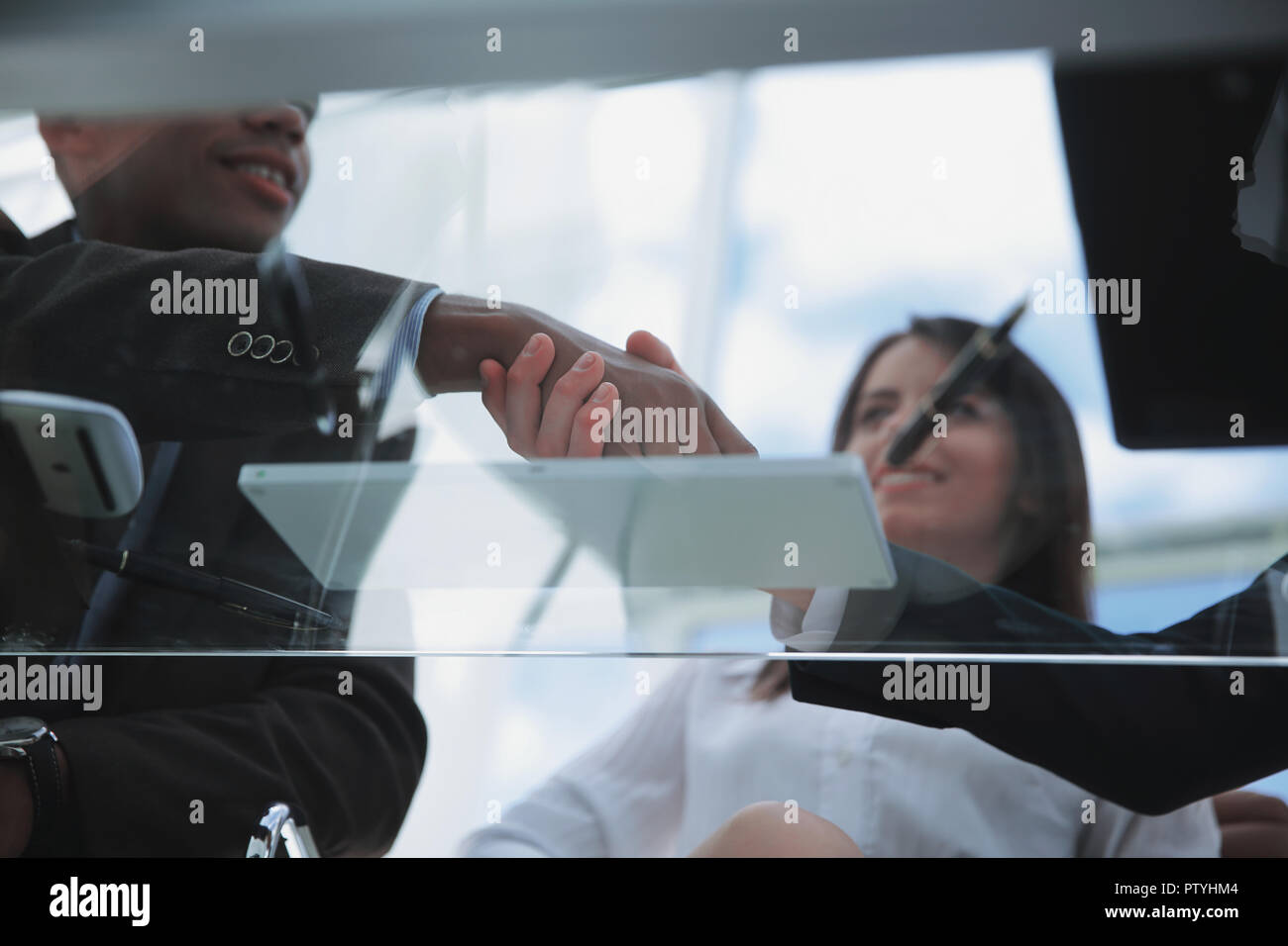 Bottom view caucasian businessman hi-res stock photography and images - Alamy