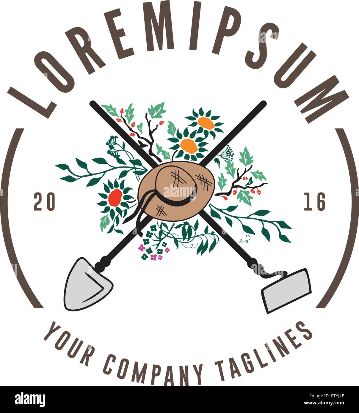 gardening logo vintage design concept template Stock Vector Image & Art ...